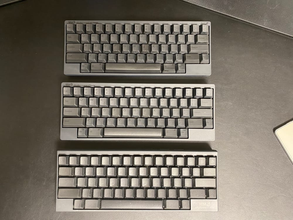 HHKBs compared (Pro 2 vs. Classic vs. Hybrid Type-S)